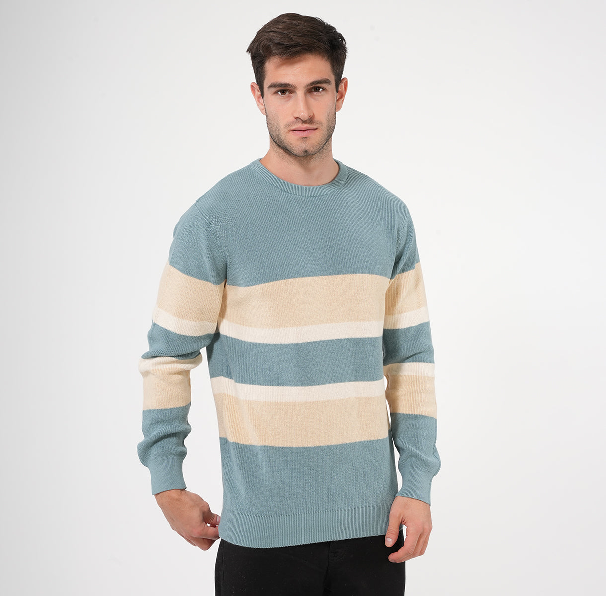 FULL SLEEVES FLAT KNIT SWEATER