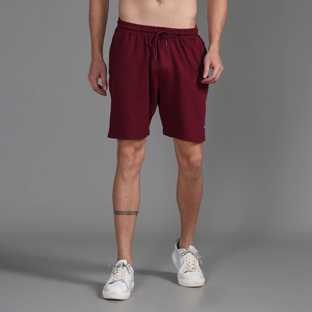 MAROON KNITTED SHORTS